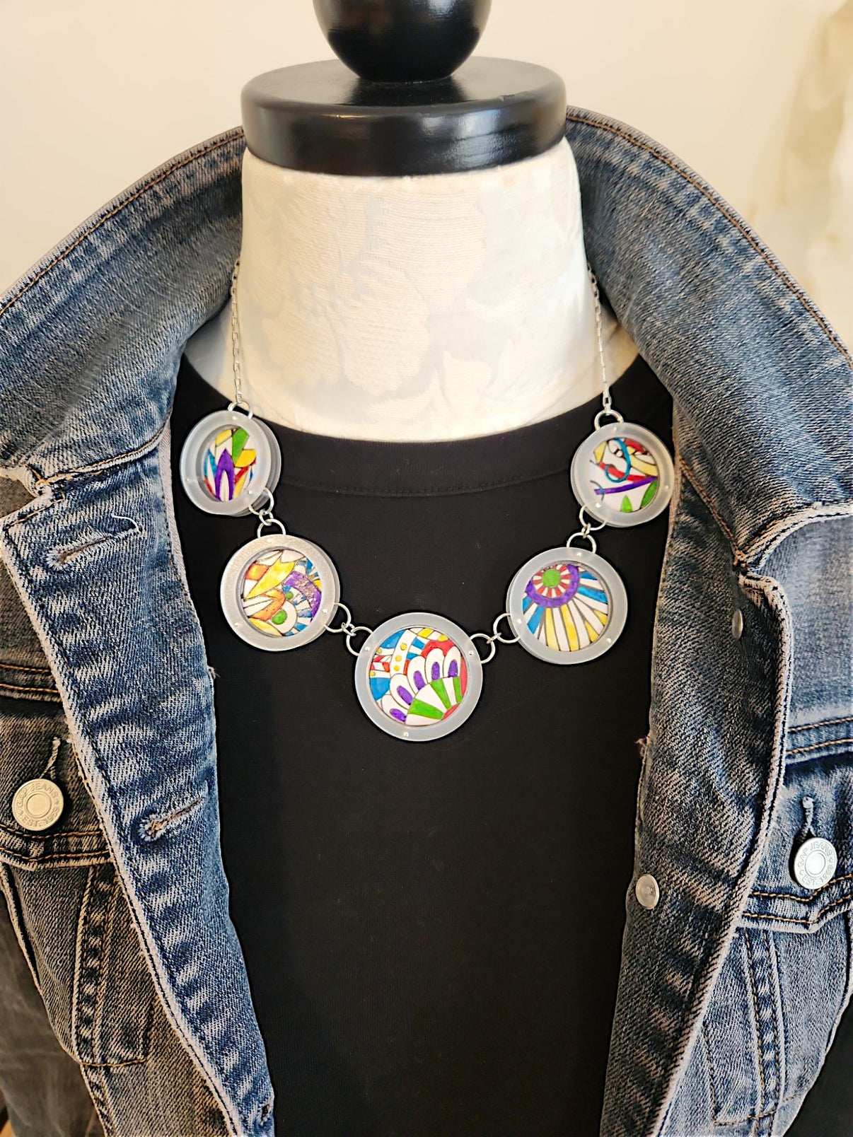 5-Way Riveted Necklace – Dawn Lombard Glass and Metal